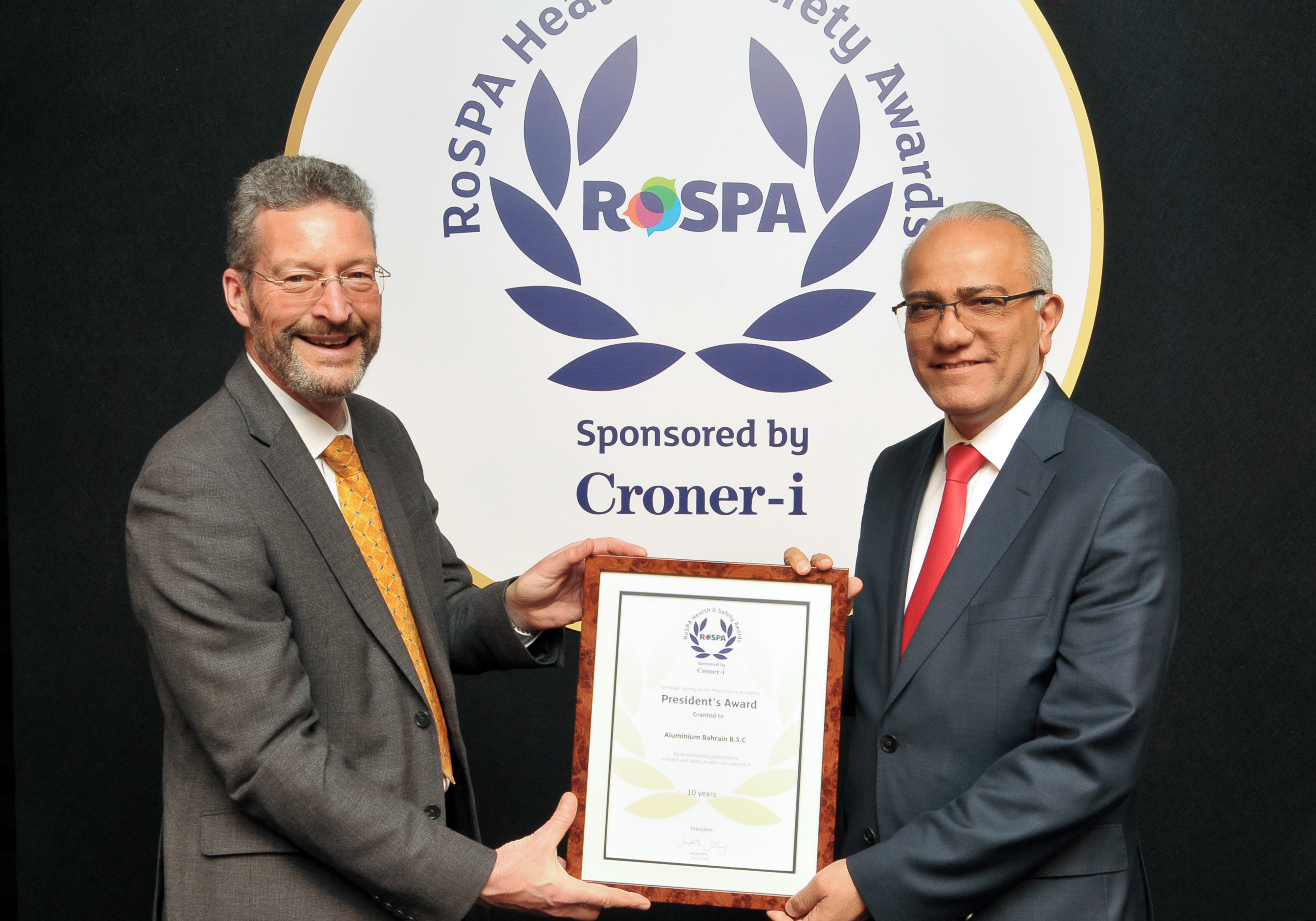 Alba wins RoSPA’s President’s Award following 10 consecutive Gold Awards for Safety and Health ...